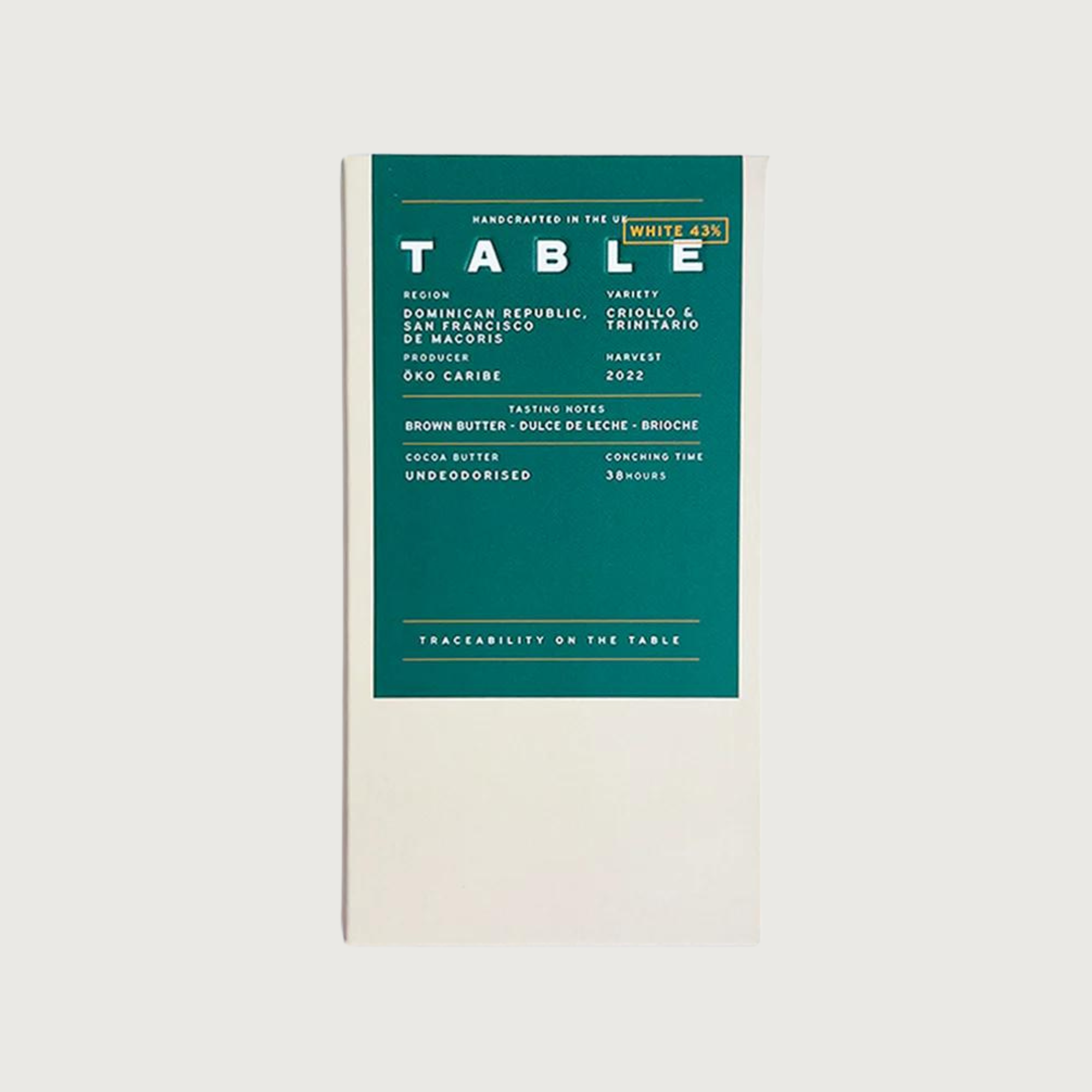 Table - Dominican Republic, 43% White Chocolate Bar